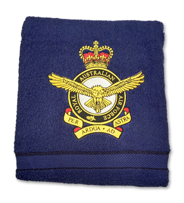 RAAF Crest In Full Color Embroidery Bath Towel – Fairdinkums Store
