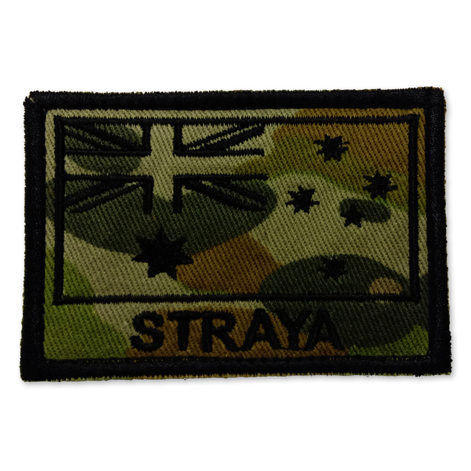 “STRAYA” AUSTRALIAN FLAG (BLACK) PATCH – Fairdinkums Store